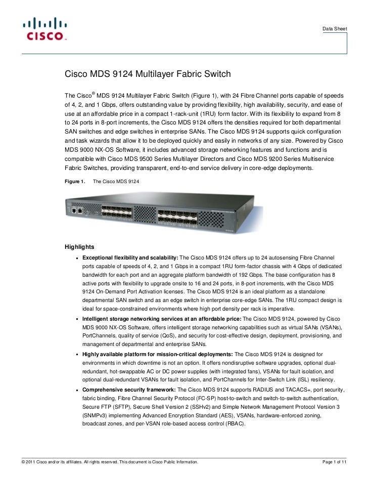 Cisco MDS 9124 Multilayer Fabric Switch