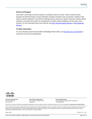 Cisco MDS 9148 Multilayer Fabric Switch | PDF