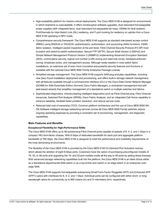 Cisco MDS 9148 Multilayer Fabric Switch | PDF