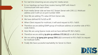 Cisco multicast routing with vlc player | PPT