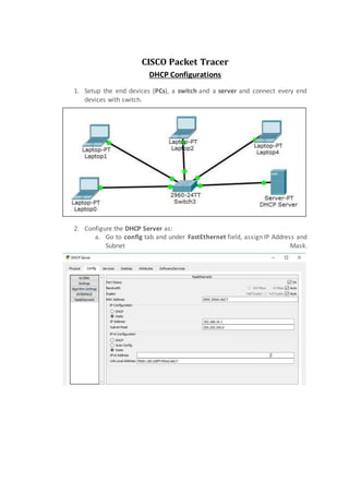 Cisco packet tracer dhcp | DOCX | Computer Networking | Computing