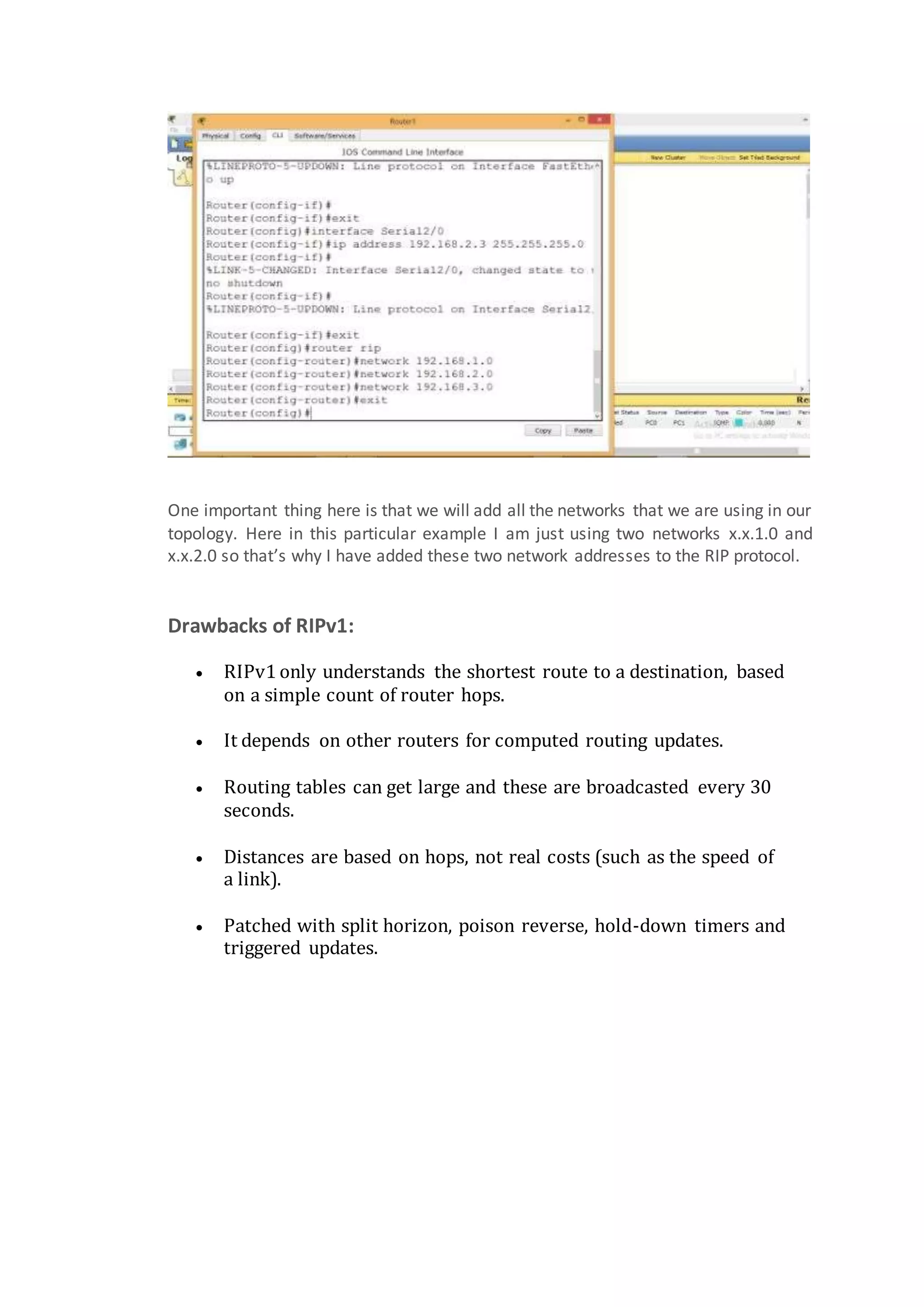 Cisco packet tracer ripv1 | DOCX