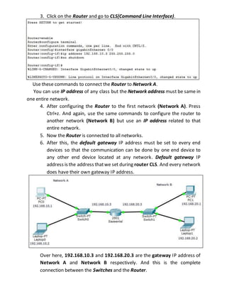 Cisco packet tracer router | DOCX