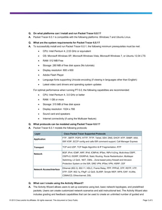 Cisco Packet Tracer 6.0.1 faqs | PDF