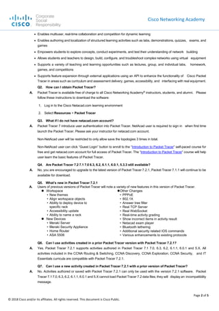 Cisco packet tracer fa qs | PDF
