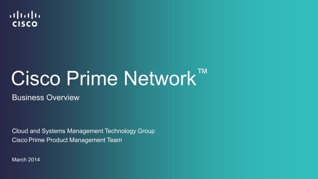Cisco prime network 4 | PPT