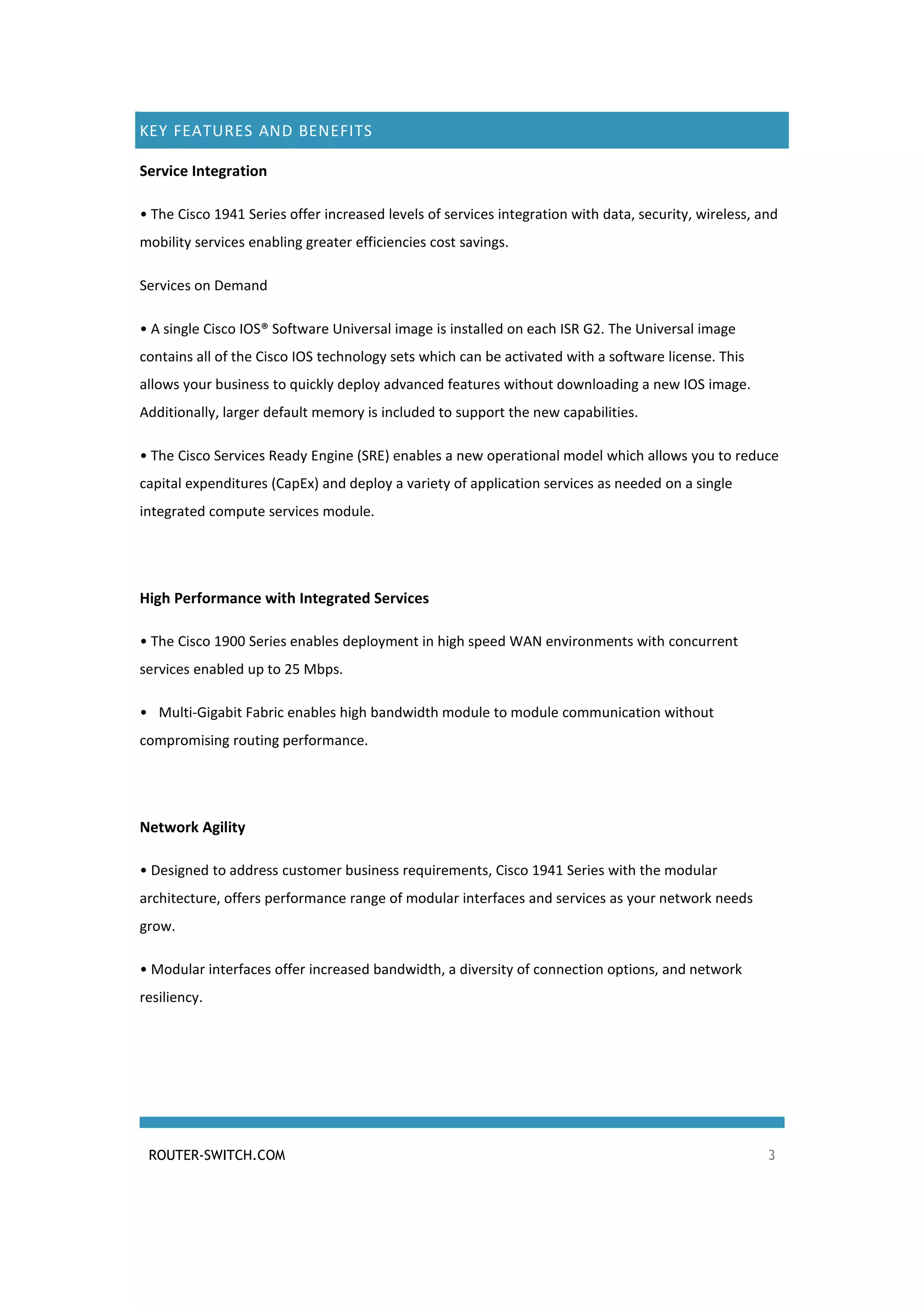 Cisco router 1941 series datasheet | PDF