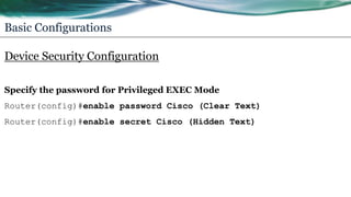 Cisco Router Basic Configuraiton | PPTX