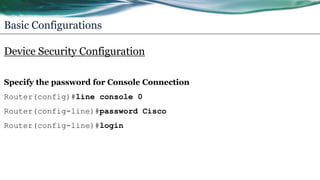 Cisco Router Basic Configuraiton | PPTX