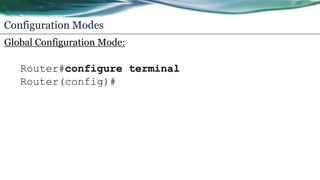 Cisco Router Basic Configuraiton | PPTX