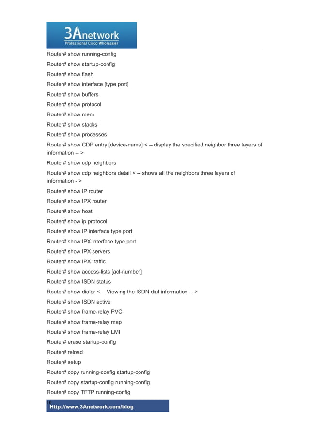 Cisco Router Command Configuration Overview Doc
