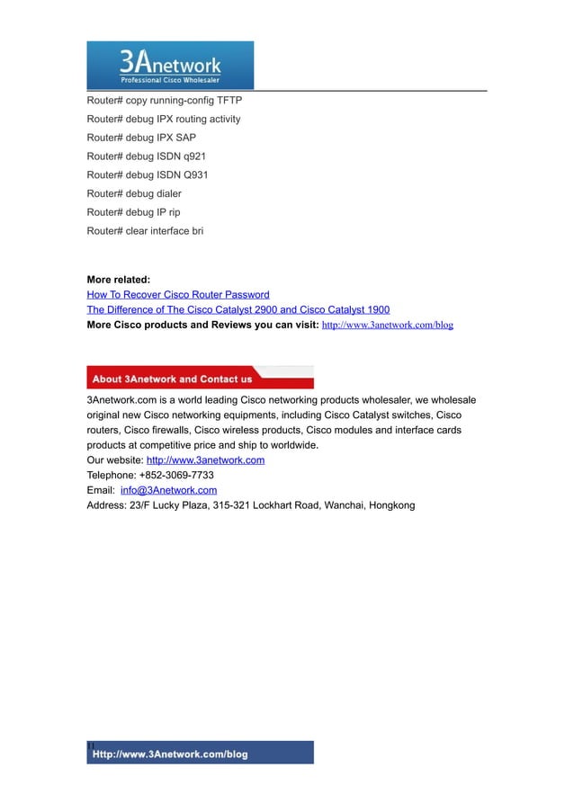 Cisco Router Command Configuration Overview Doc