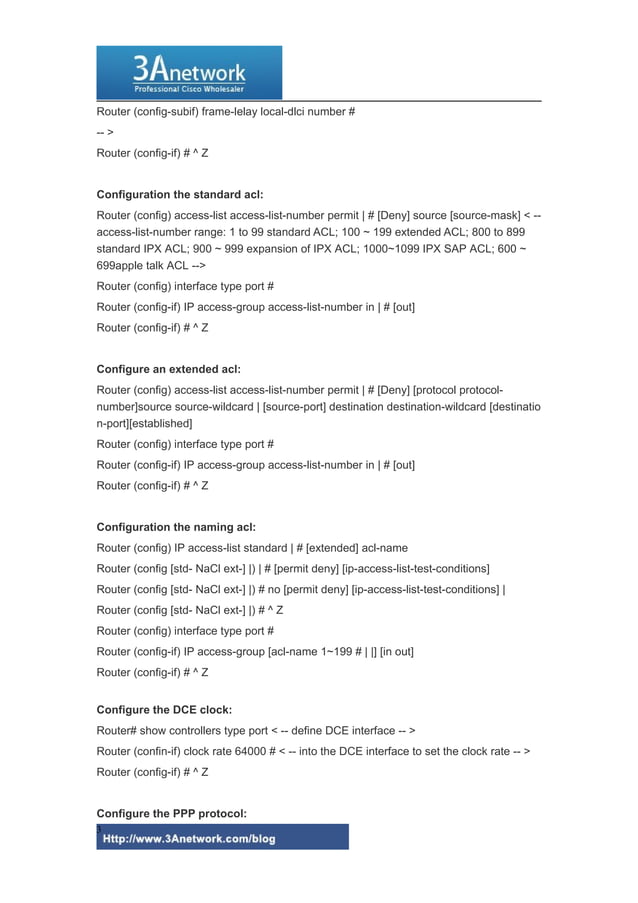 Cisco router command configuration overview | DOC