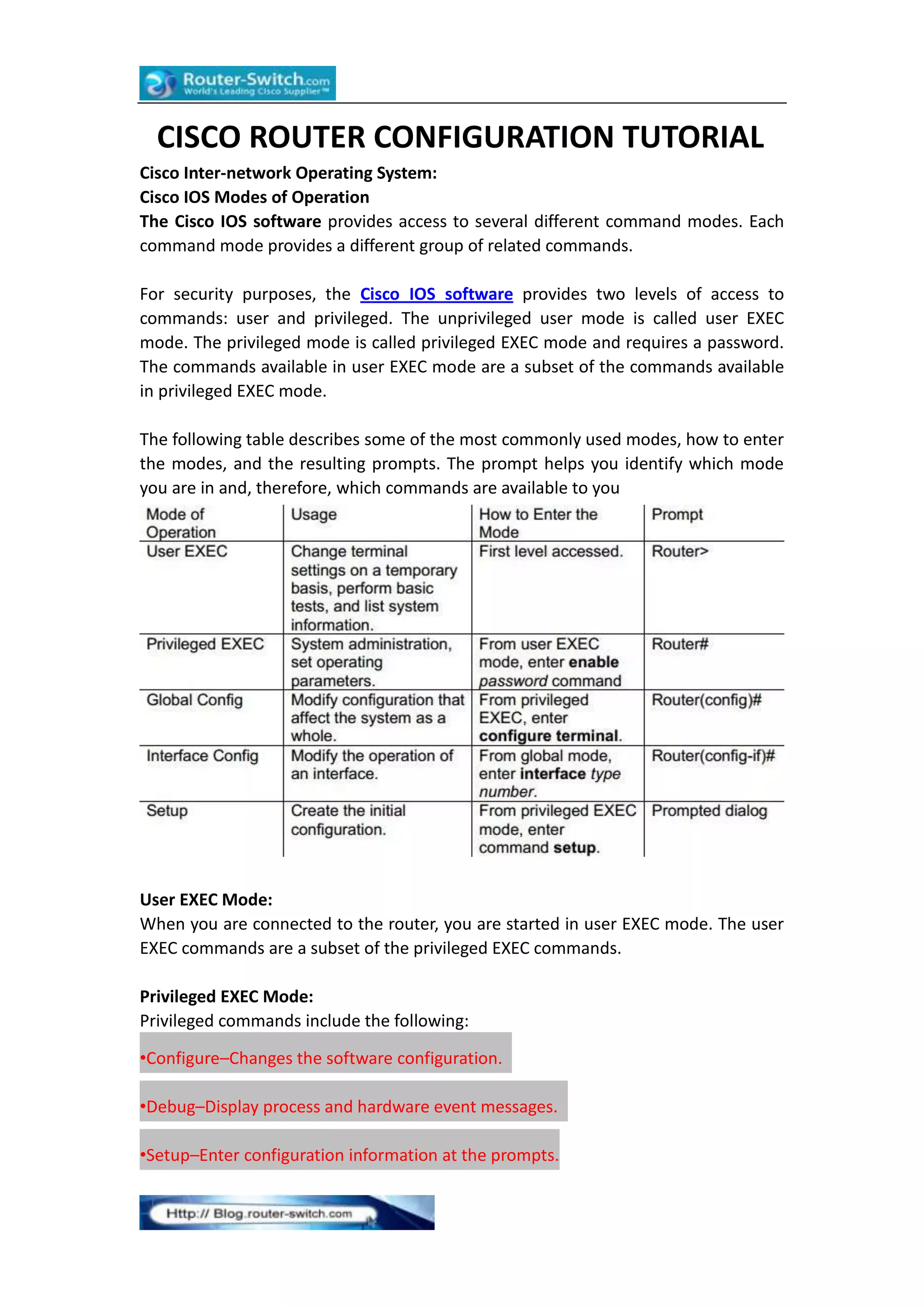 Cisco Router Configuration Tutorial Docx