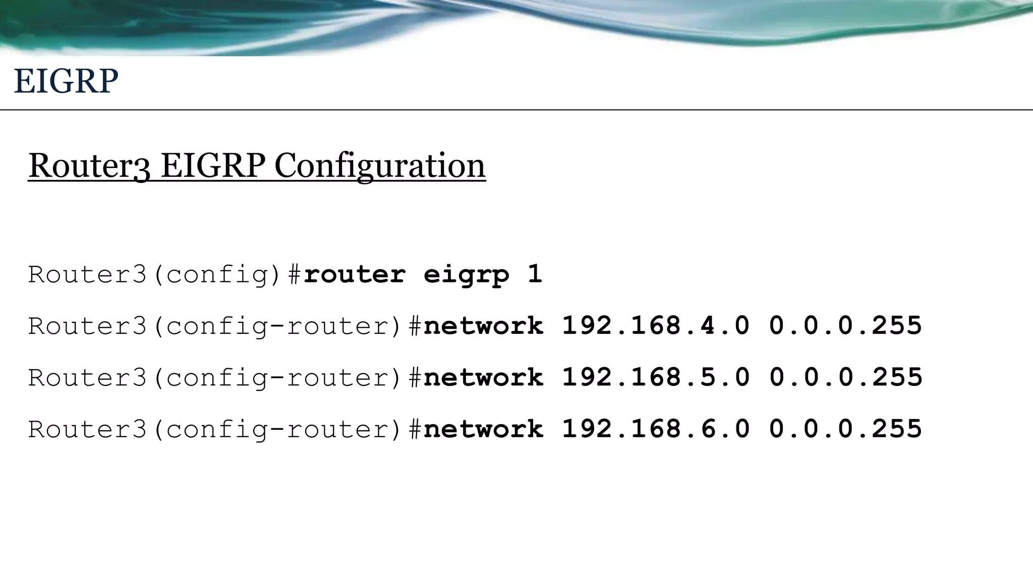 Cisco Router EIGRP Config