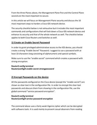 Cisco Router and Switch Security Hardening Guide | PDF