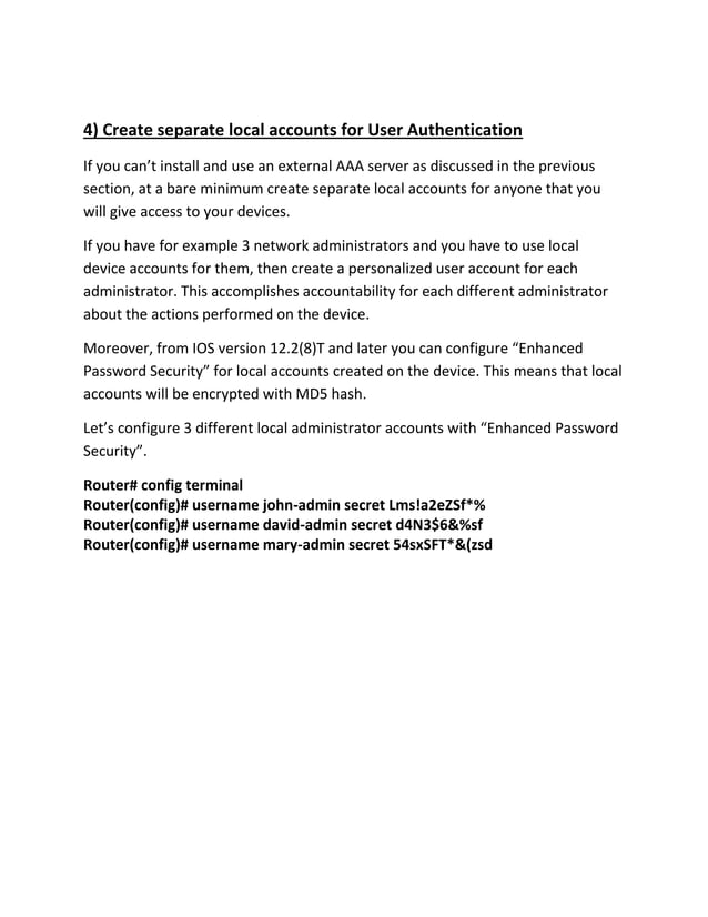 Cisco Router and Switch Security Hardening Guide | PDF