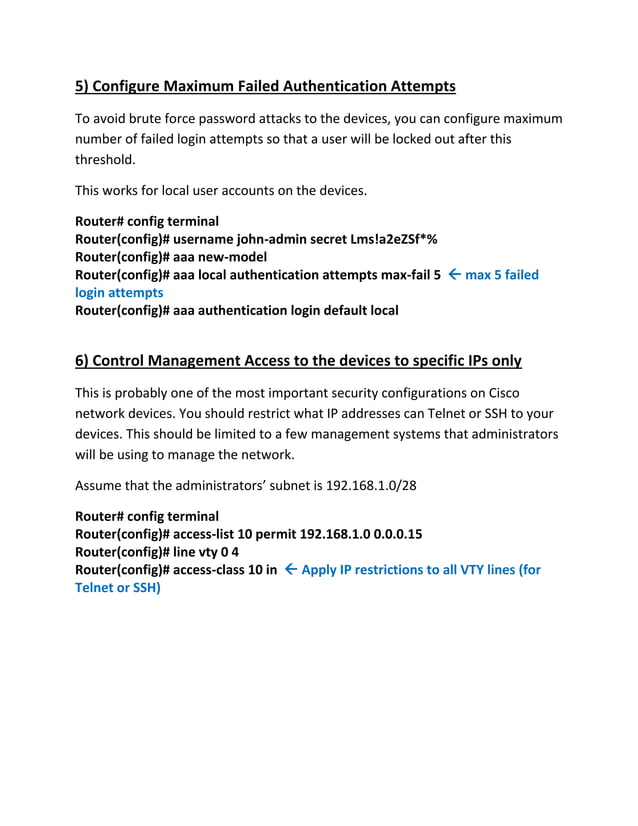 Cisco Router and Switch Security Hardening Guide | PDF