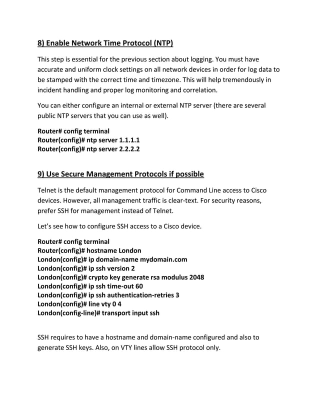 Cisco Router and Switch Security Hardening Guide | PDF