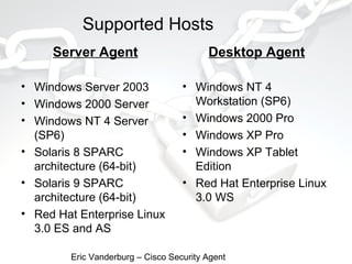 Cisco Security Agent - Eric Vanderburg | PPT