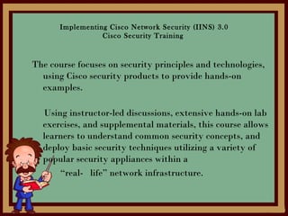 Cisco Security Training | Qos Networking | Implementing Cisco Network Security | PPT
