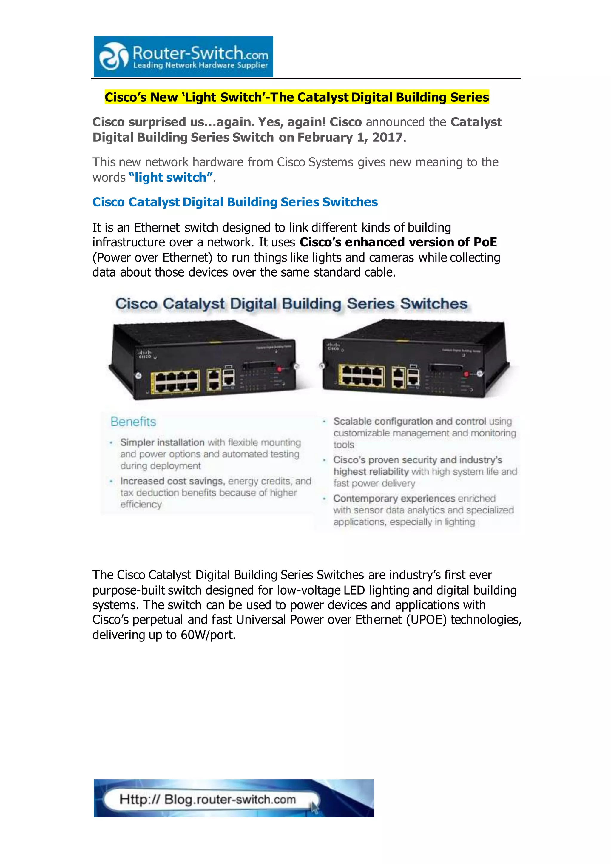 Cisco's new 'light switch' the catalyst digital building series | DOCX