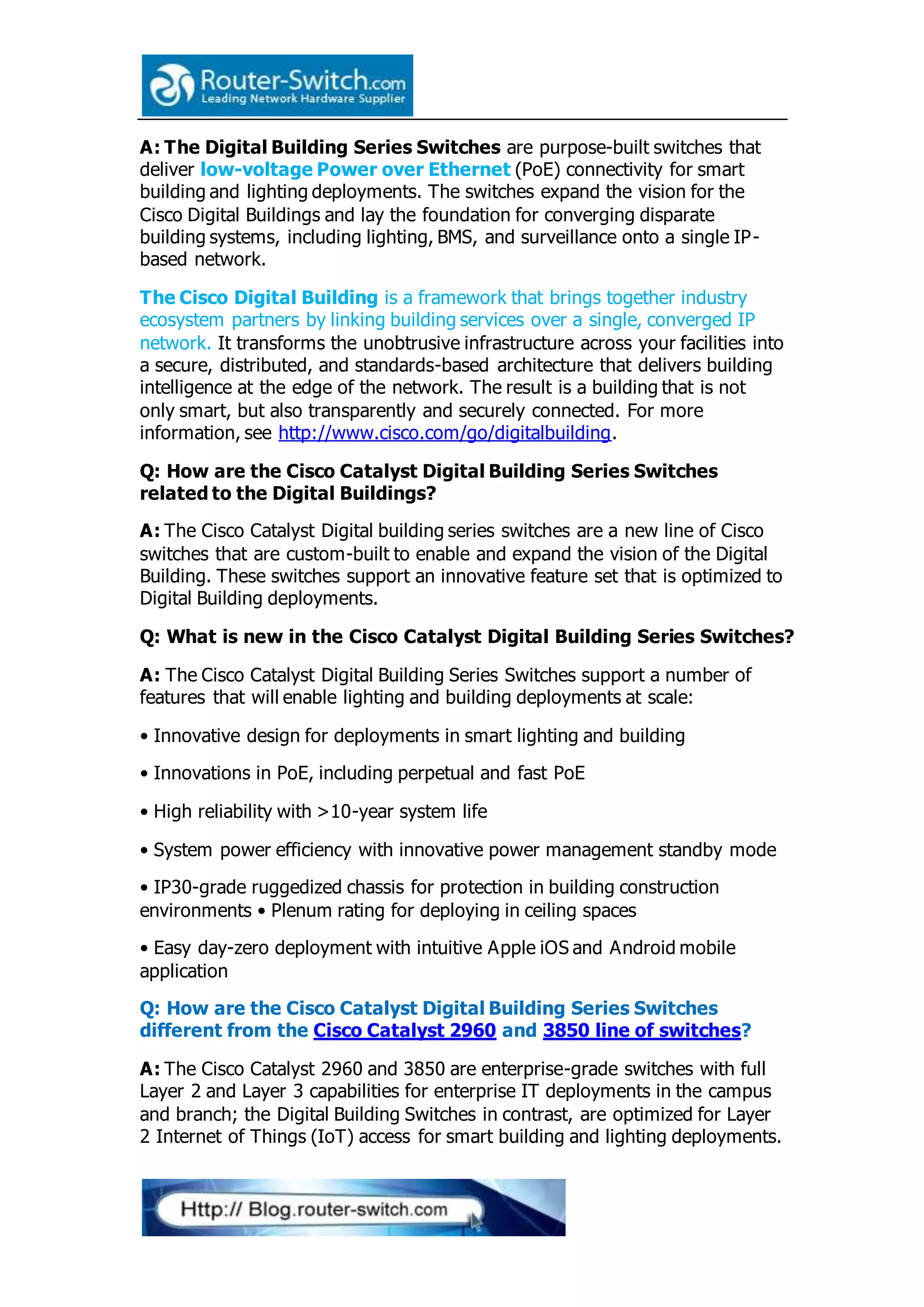Cisco's new 'light switch' the catalyst digital building series | DOCX
