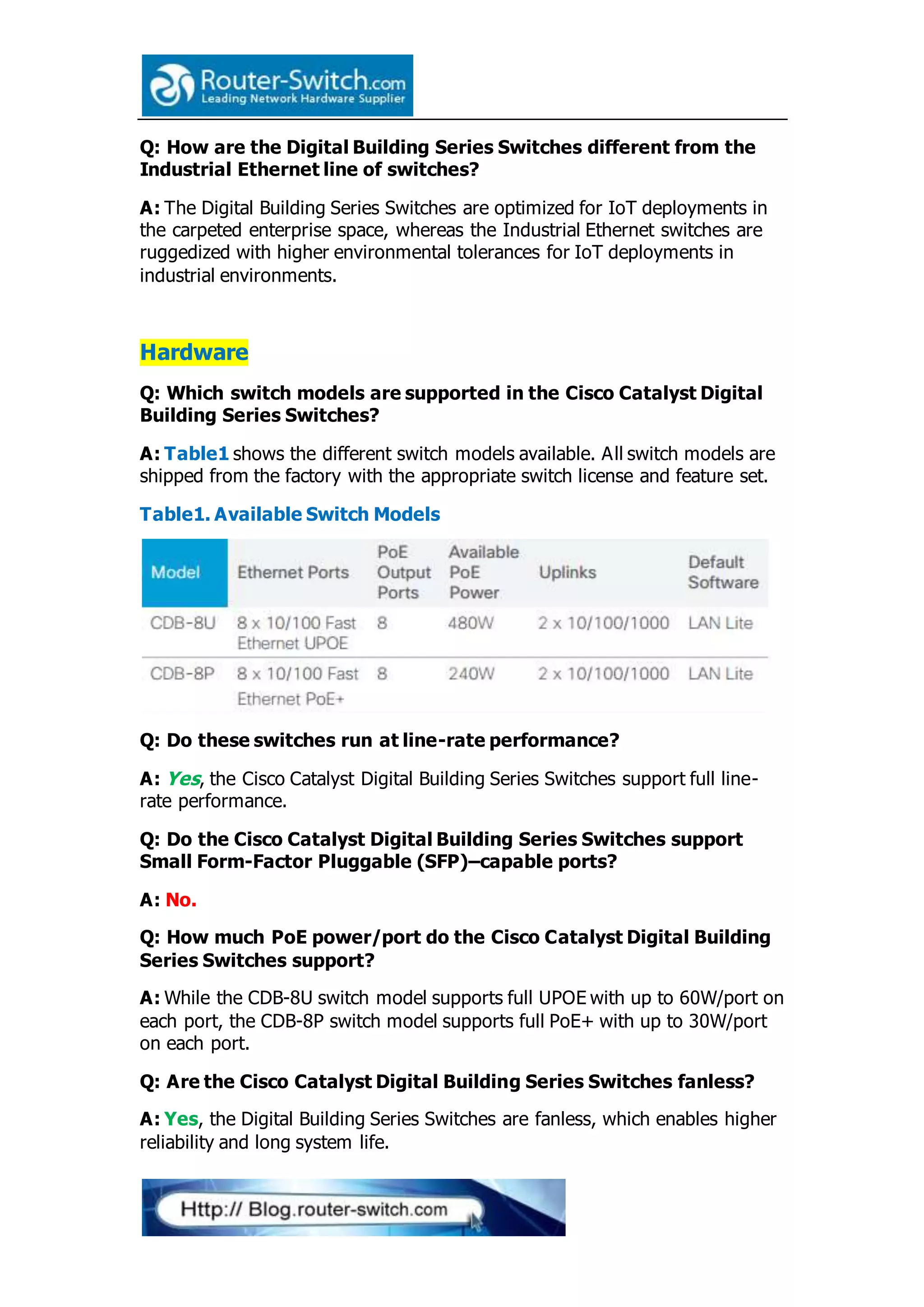 Cisco's new 'light switch' the catalyst digital building series | DOCX
