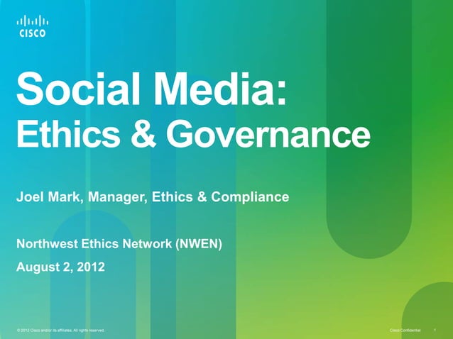 Social Media: Ethics and Governance | PPTX