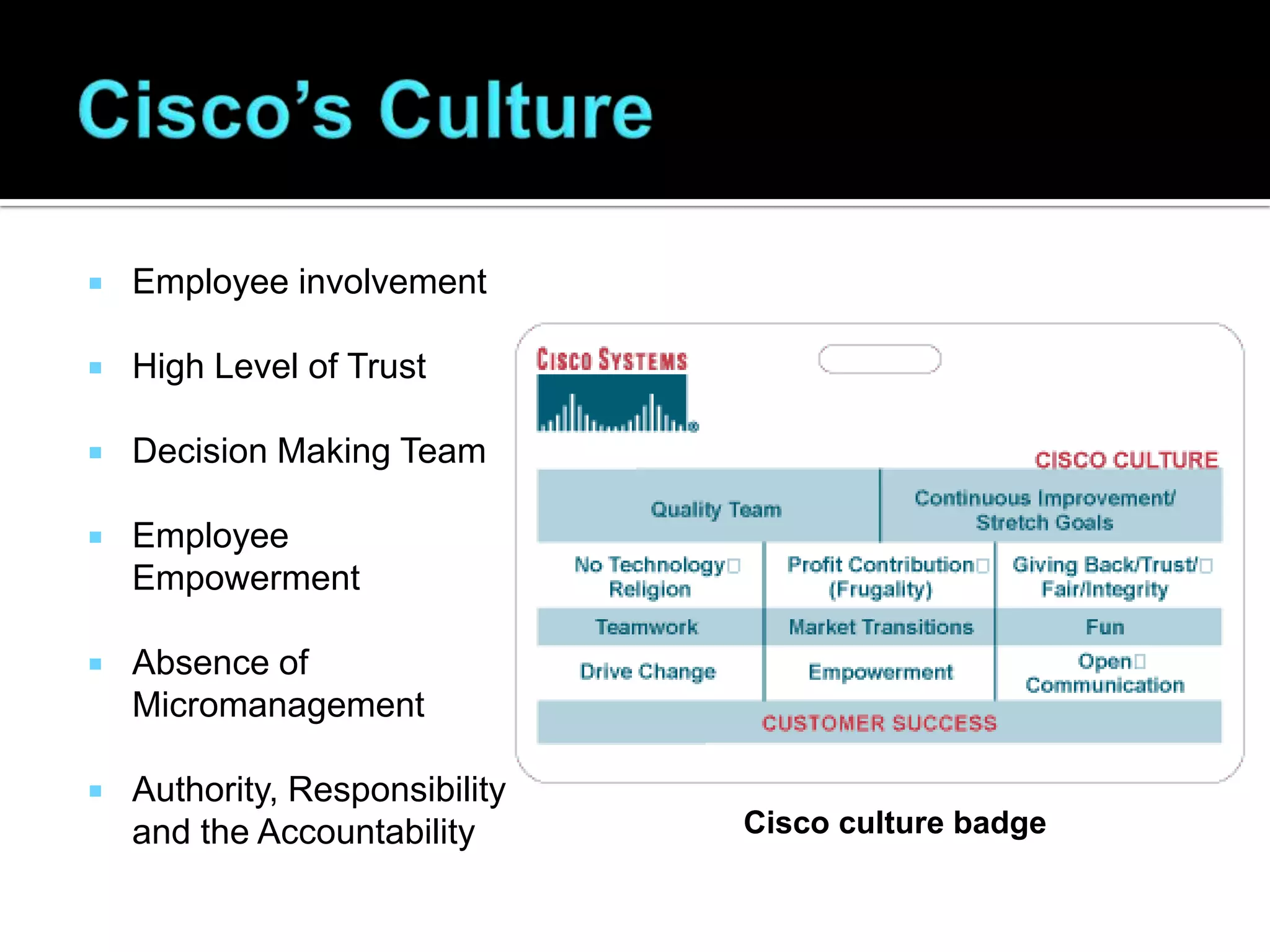 Cisco’s Organization Culture | PPTX