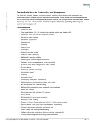 Cisco spa303 data sheet | PDF
