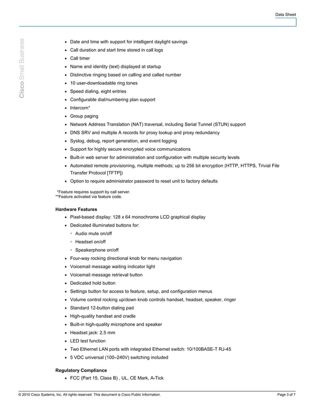 Cisco spa303 data sheet | PDF