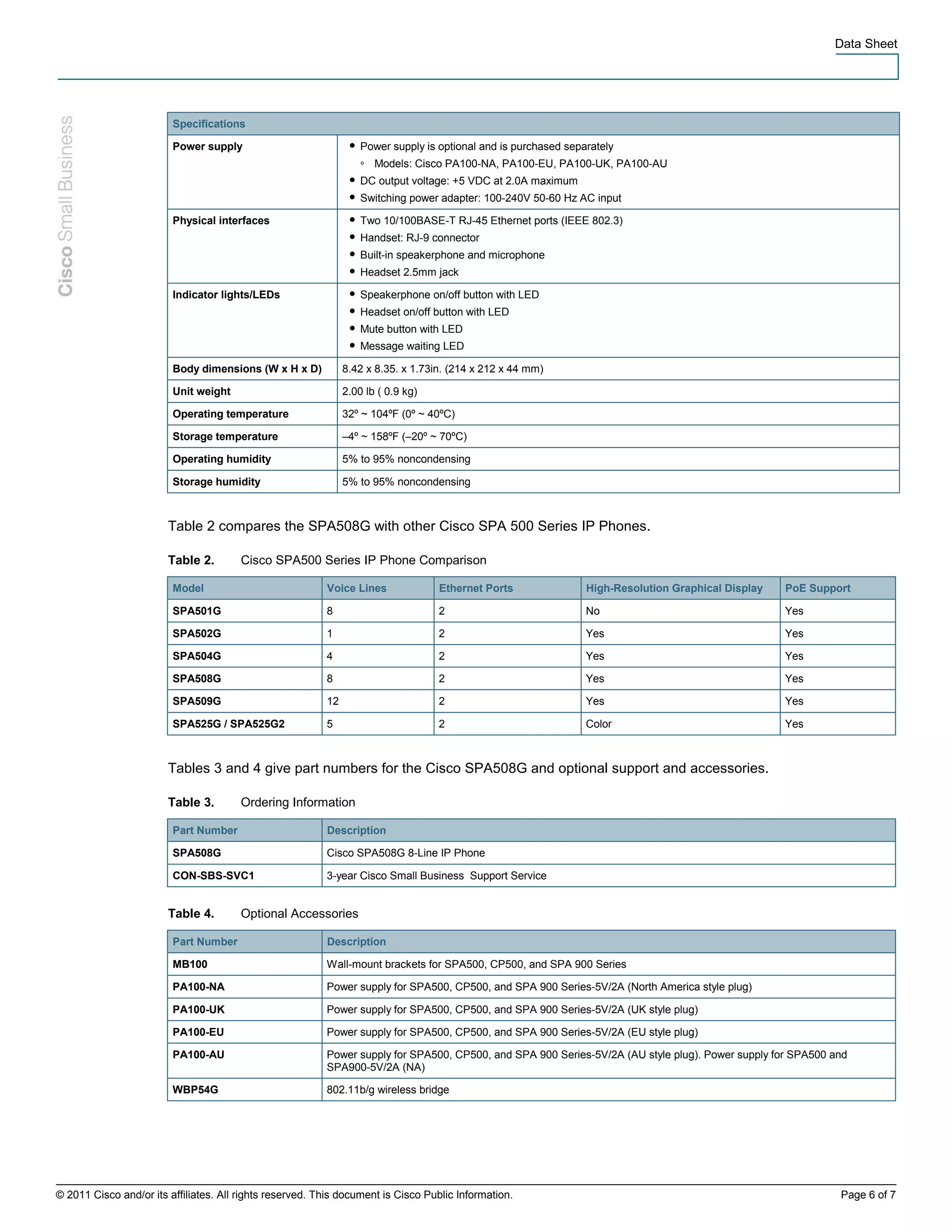 Cisco spa508 data sheet | PDF