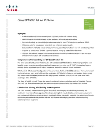 Cisco spa508 data sheet | PDF