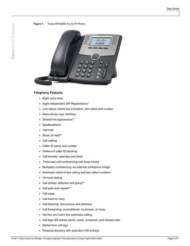 Cisco spa508 data sheet | PDF