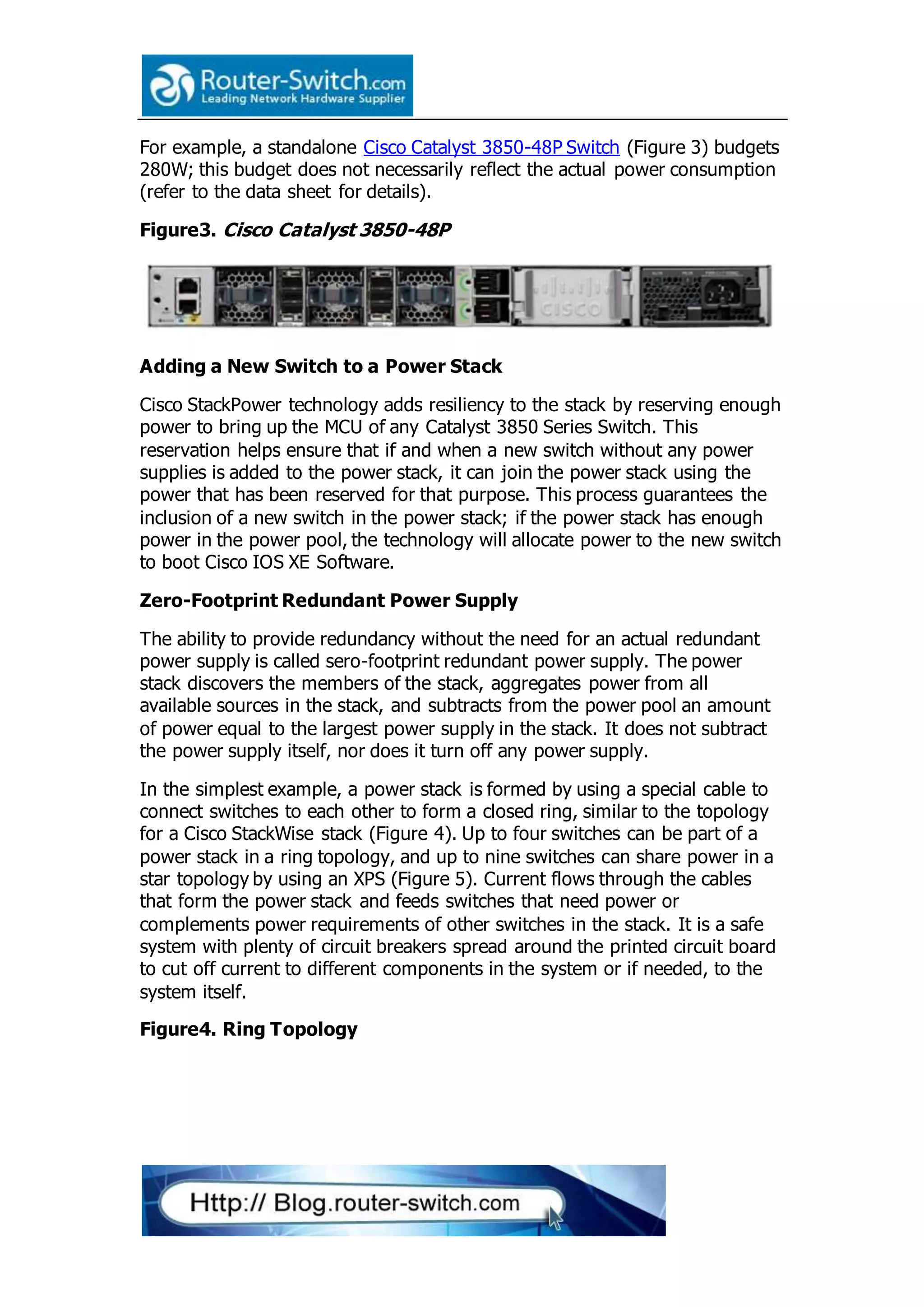 Cisco stack power technology for cisco catalyst 3850 switches | DOCX