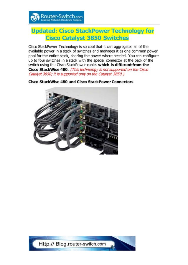 Cisco stack power technology for cisco catalyst 3850 switches | PDF