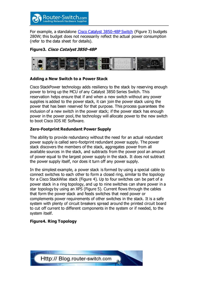 Cisco stack power technology for cisco catalyst 3850 switches | PDF