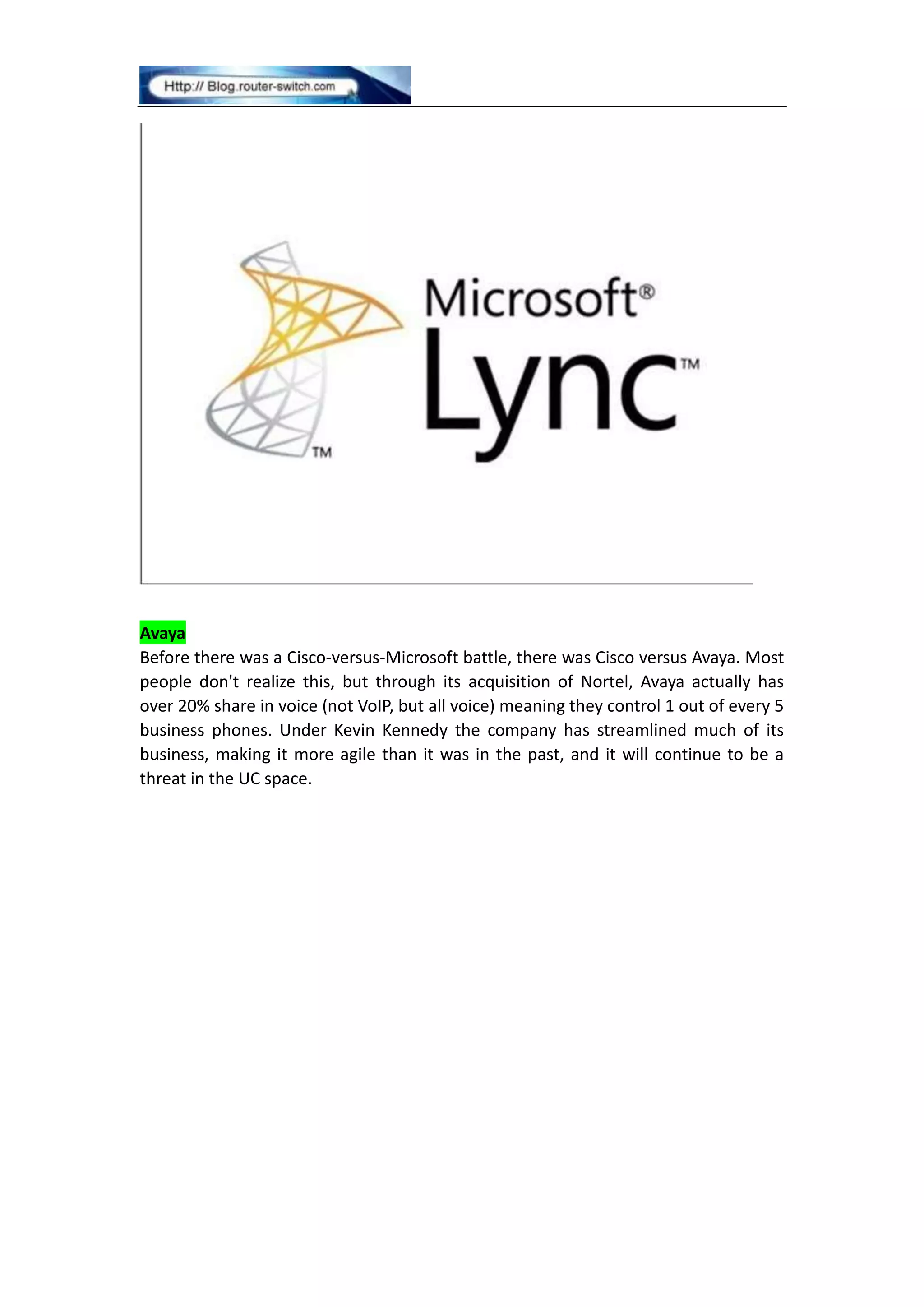 Cisco's top 10 rivals | DOCX