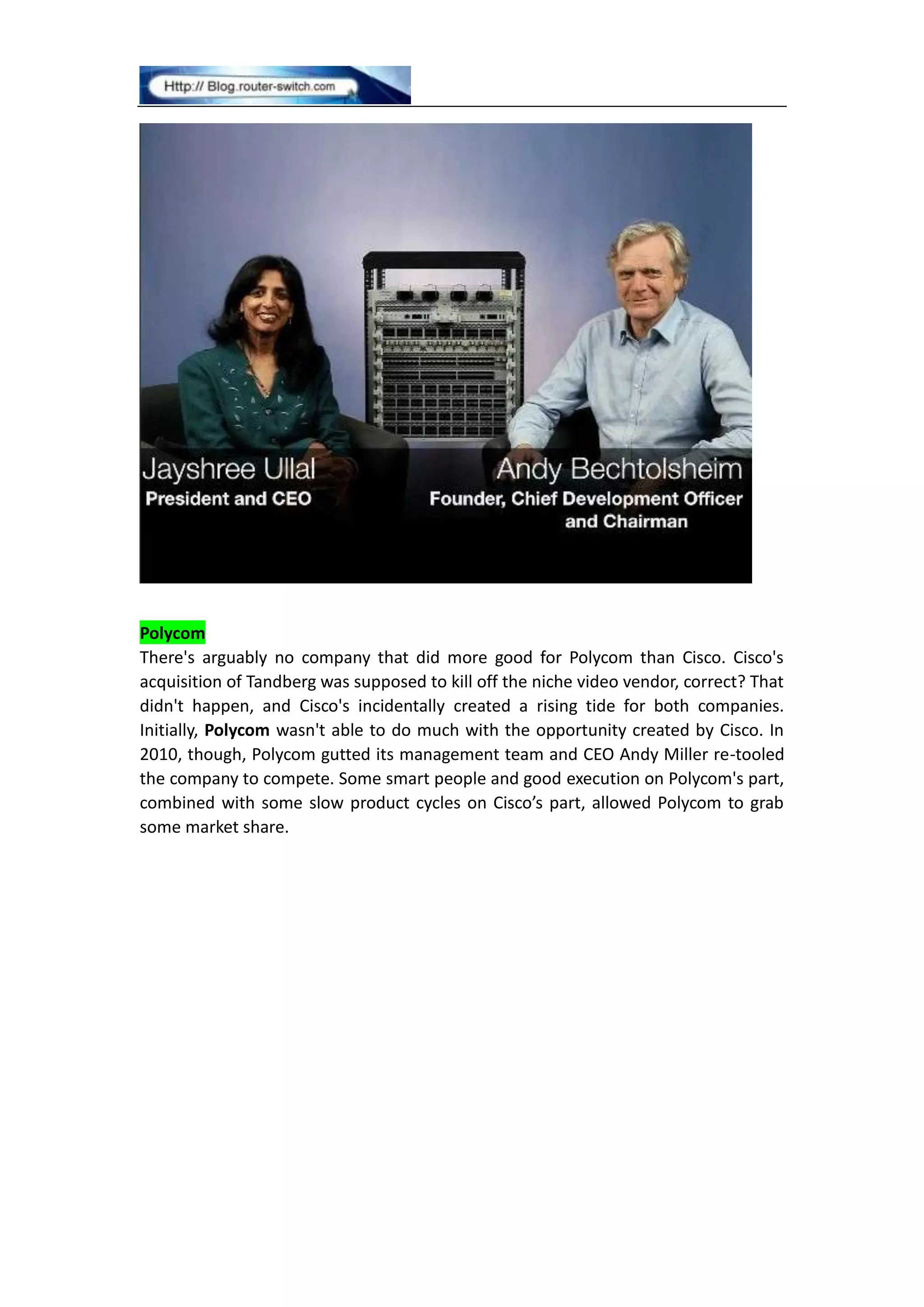 Cisco's top 10 rivals | DOCX