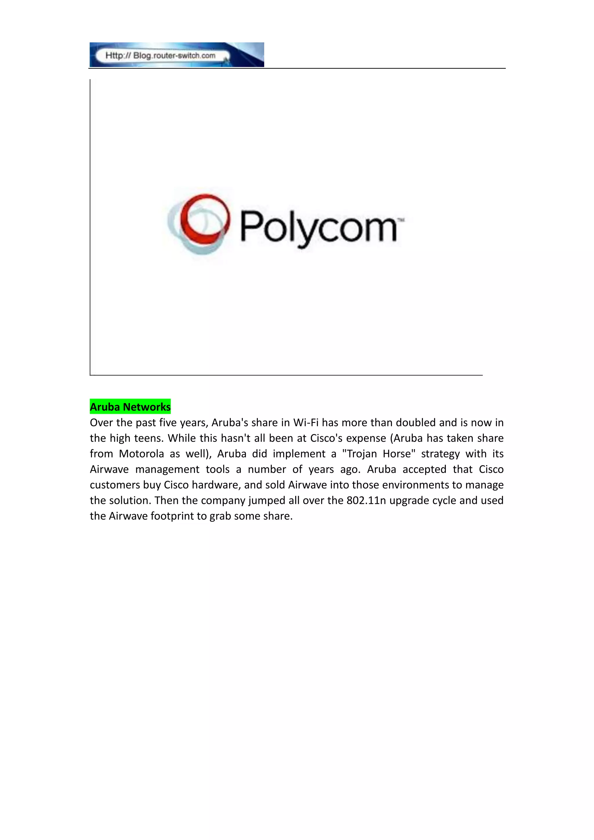 Cisco's top 10 rivals | DOCX