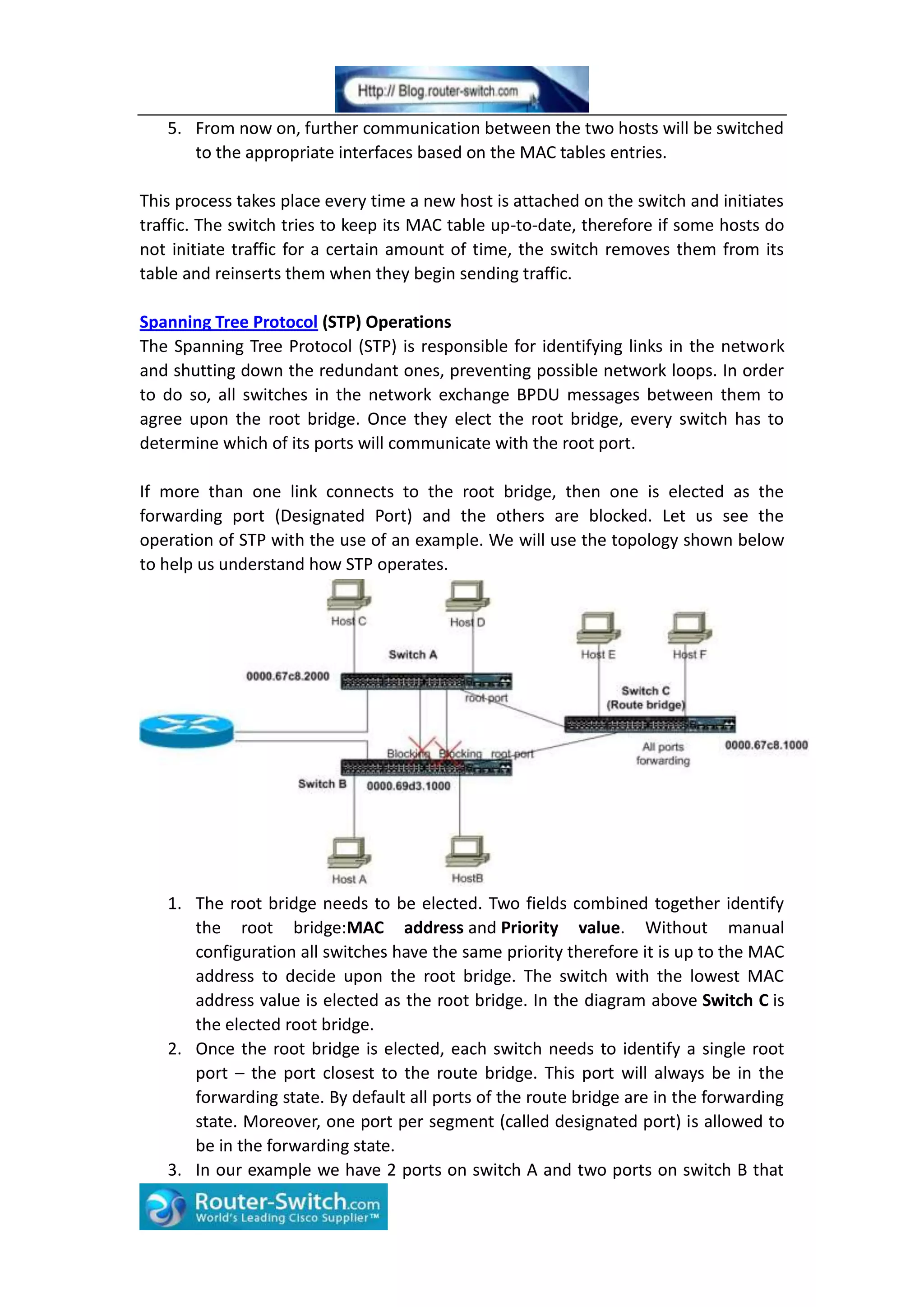 Cisco switching and spanning tree protocol (stp) basics | PDF