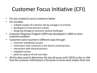 Cisco systems - Managing customer relation in a growing organization | PPT
