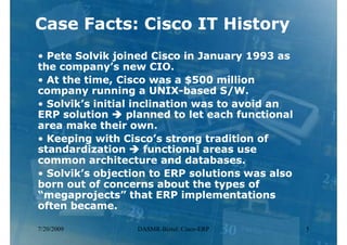 Case Study: Cisco Systems, Inc Erp | PDF