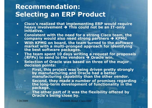 Case Study: Cisco Systems, Inc Erp | PDF | Business Accounting ...