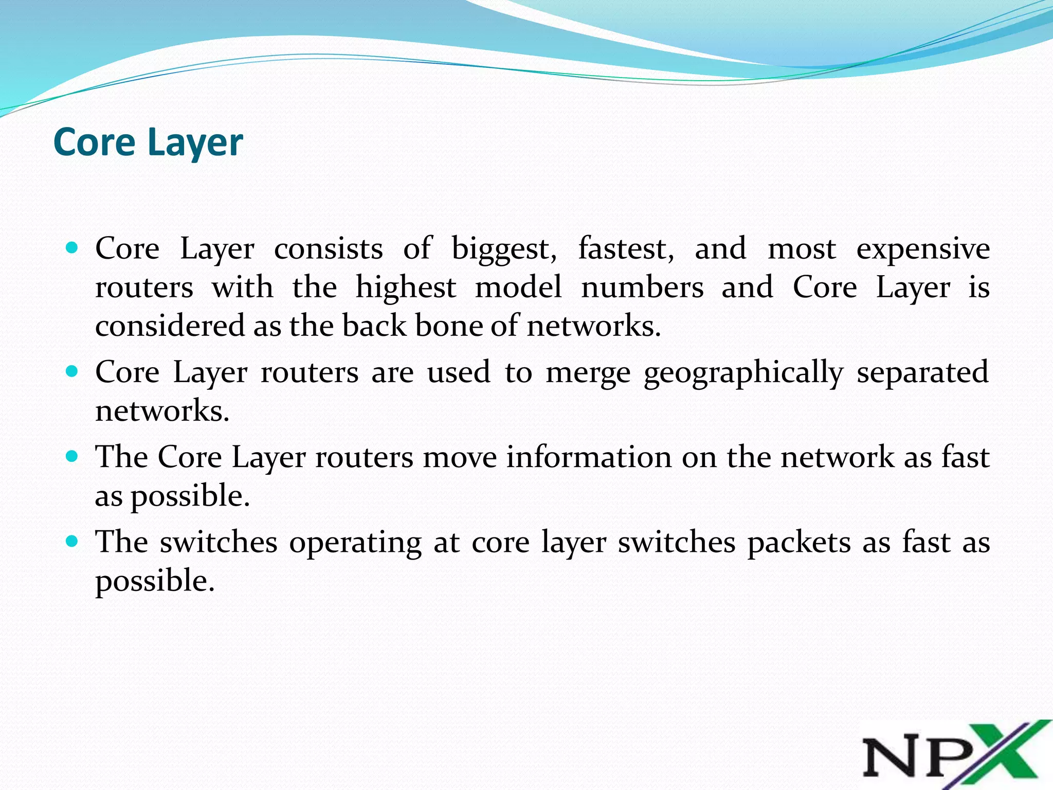 Ciscos Three Tier Hierarchical Network Model Pptx Computer Networking Computing