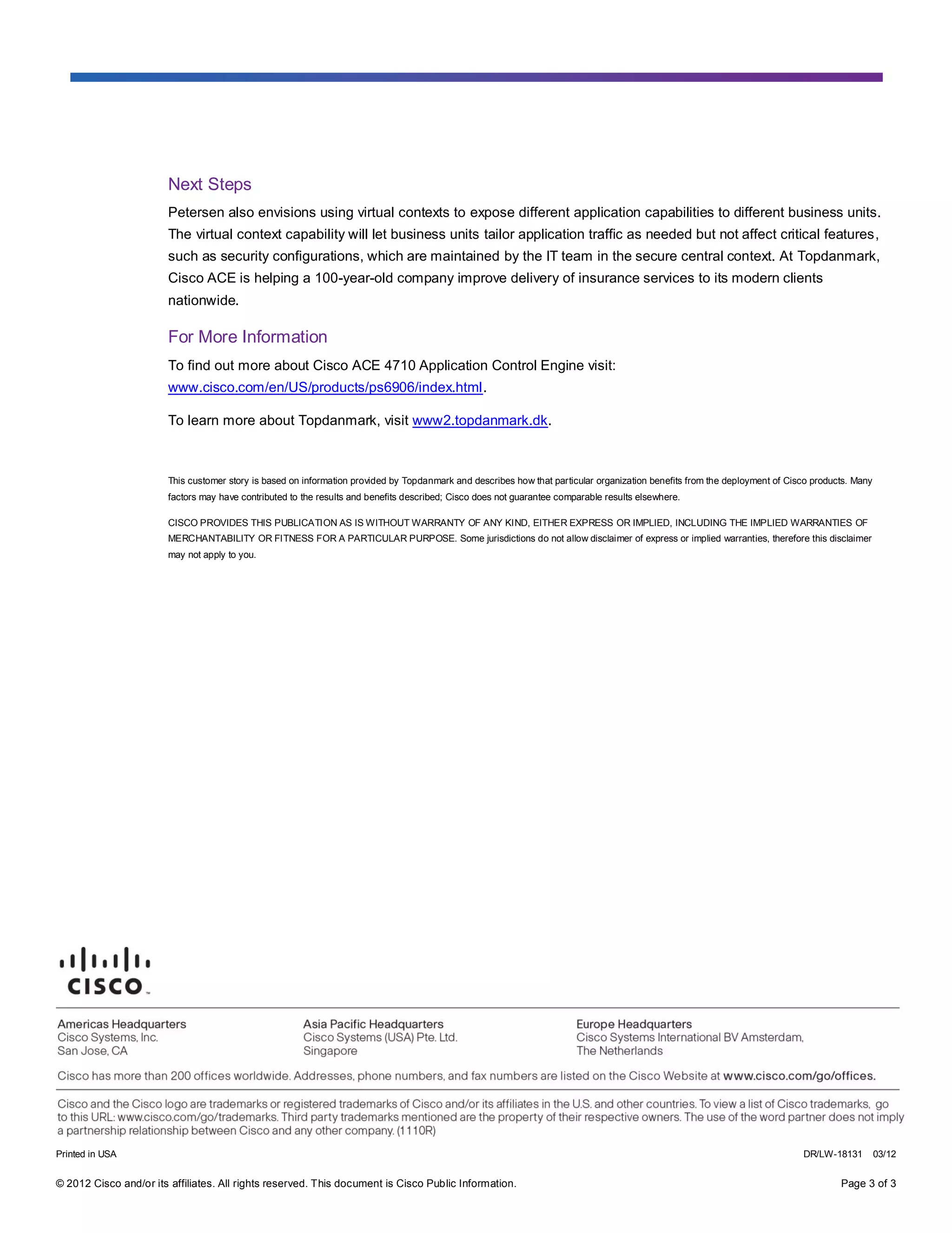 Topdanmark- Cisco | PDF