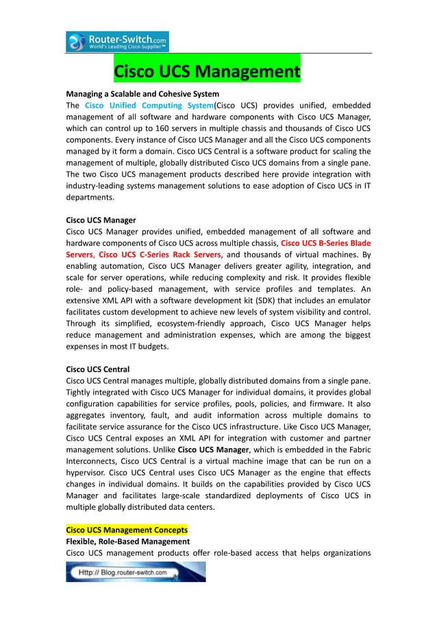 Cisco ucs management | PDF