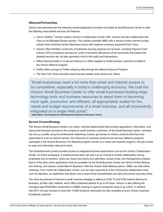 Verizon: Small Business Center - Connected Life Experiences at Work | PDF