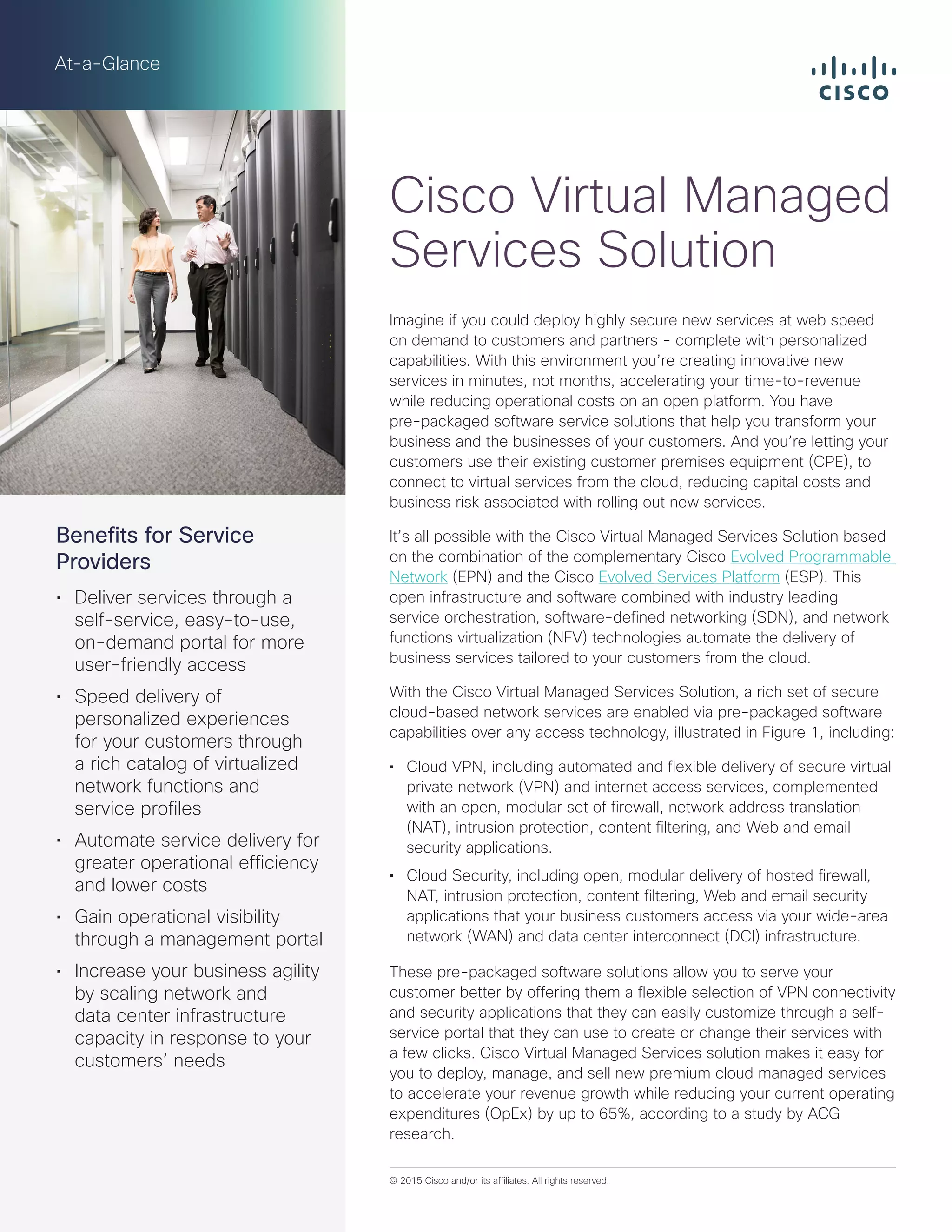 Cisco Virtual Managed Services Solution | PDF